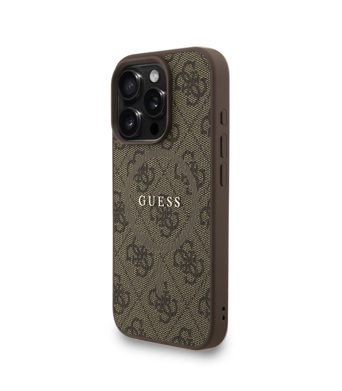 Rudas dėklas Apple iPhone 16 Pro telefonui "Guess PU Leather 4G Colored ...