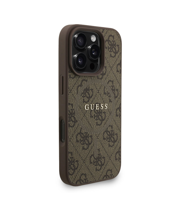 Rudas dėklas Apple iPhone 16 Pro telefonui "Guess PU Leather 4G Colored ...