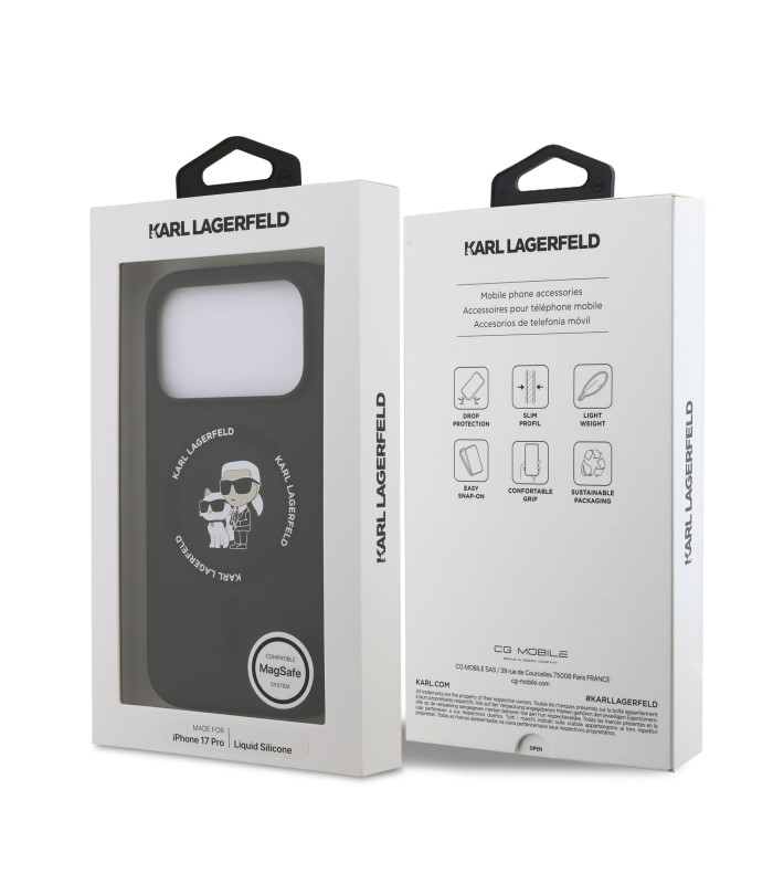 Juodas dėklas Apple iPhone 17 Pro telefonui "Karl Lagerfeld Liquid ...