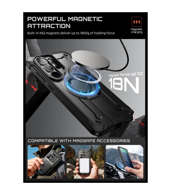 Juodas dėklas Samsung Galaxy S26 Ultra telefonui "Supcase Unicorn ...