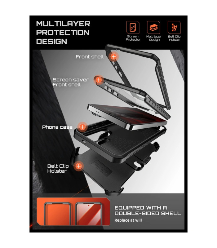 Juodas dėklas Samsung Galaxy S26 Ultra telefonui "Supcase Unicorn ...